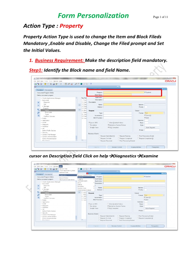 Form Personalization - Action Type Property | PDF | Computing | Software
