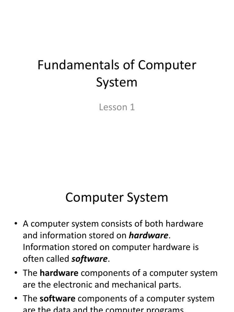 Lesson4 - Fundamentals of Computer System | PDF