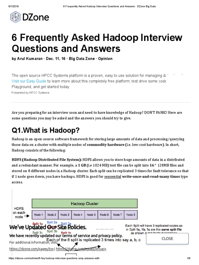 6 Frequently Asked Hadoop Interview Questions and Answers: Q1.What Is Hadoop? | PDF | Apache ...