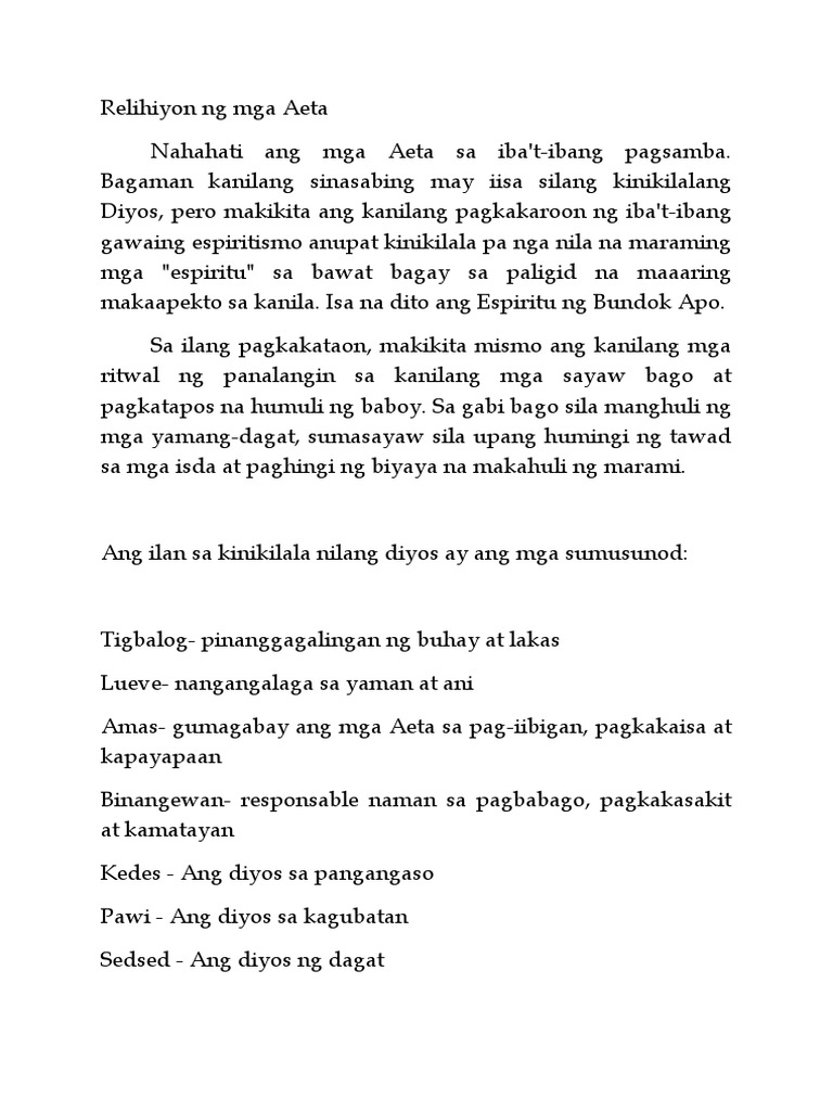 Aeta | PDF