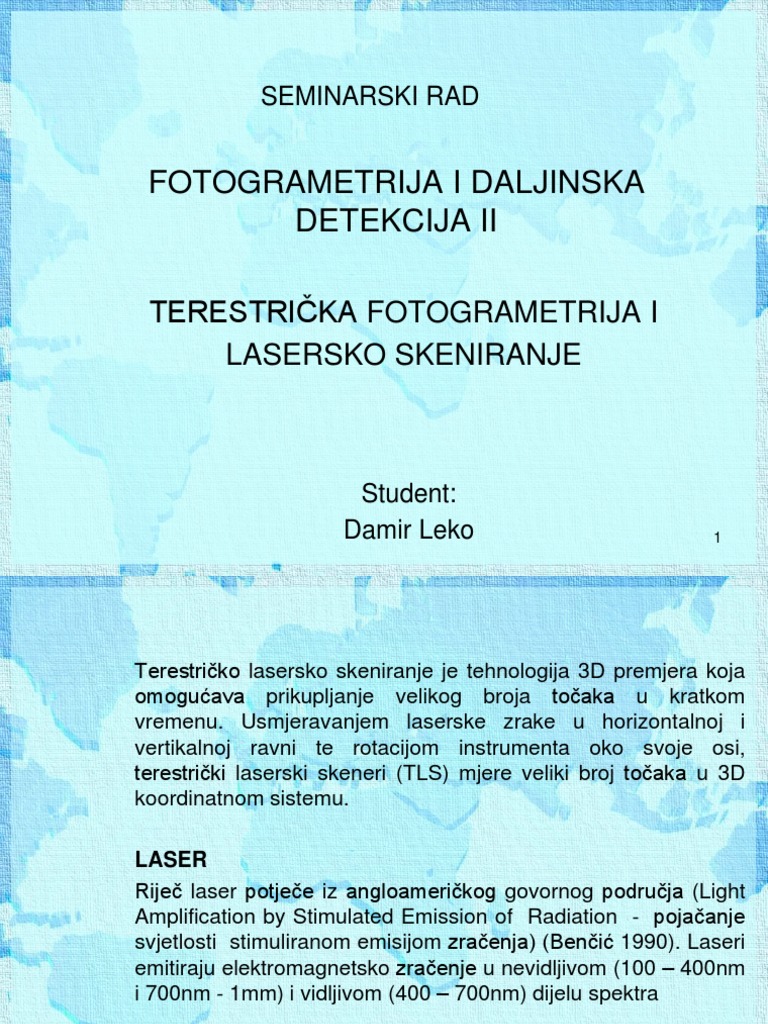 Fotogrametrija I Daljinska Detekcija II | PDF