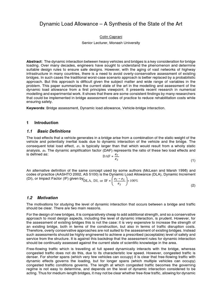 Dynamic Load Allowance | PDF | Bending | Deformation (Engineering)