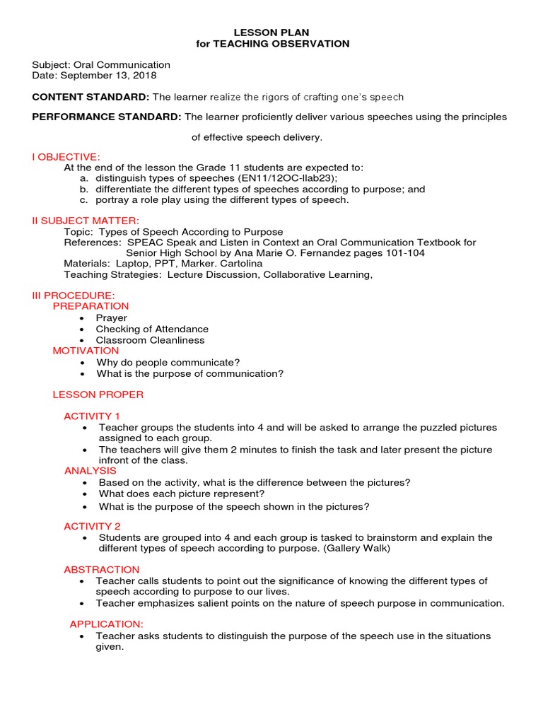 Demo Lesson Plan | PDF | Lesson Plan | Teachers