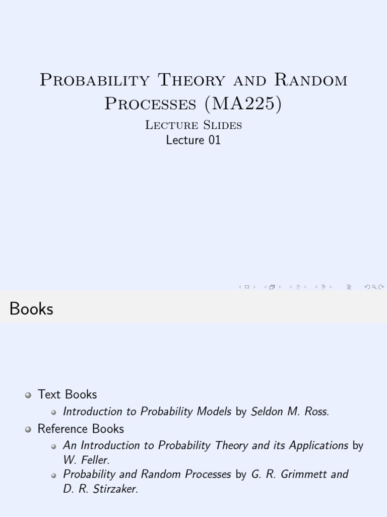 Probability Theory and Random Processes (MA225) : Lecture Slides | PDF ...