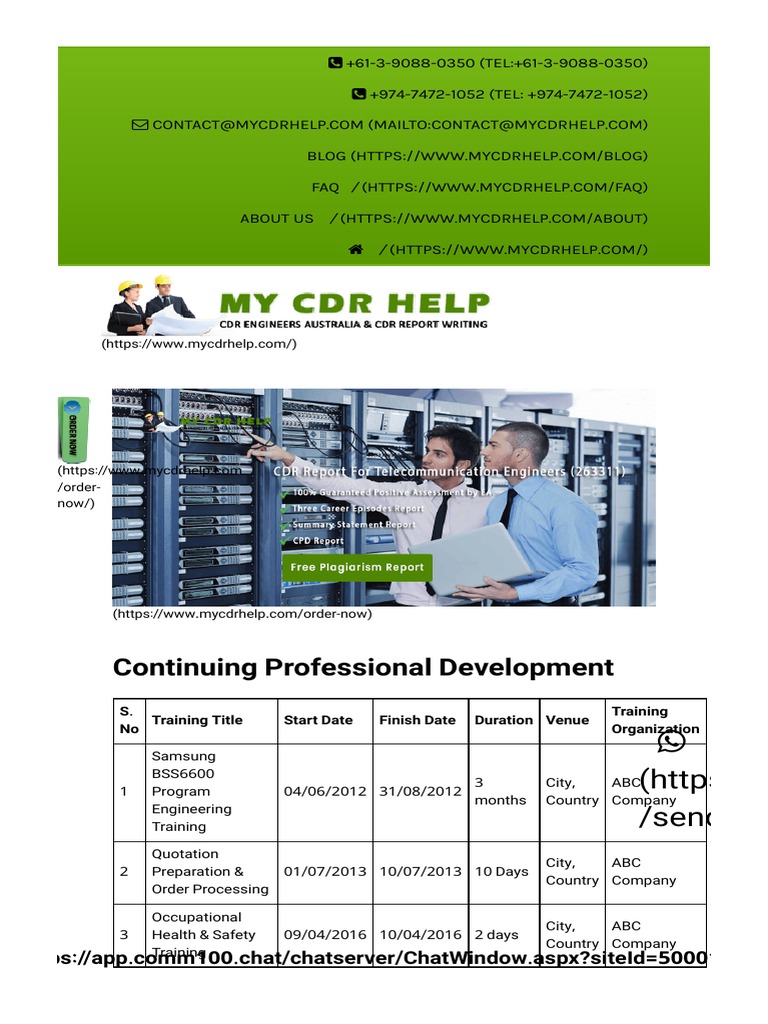 CPD CDR Sample Telecommunication Engineer | PDF | Engineering | Science ...