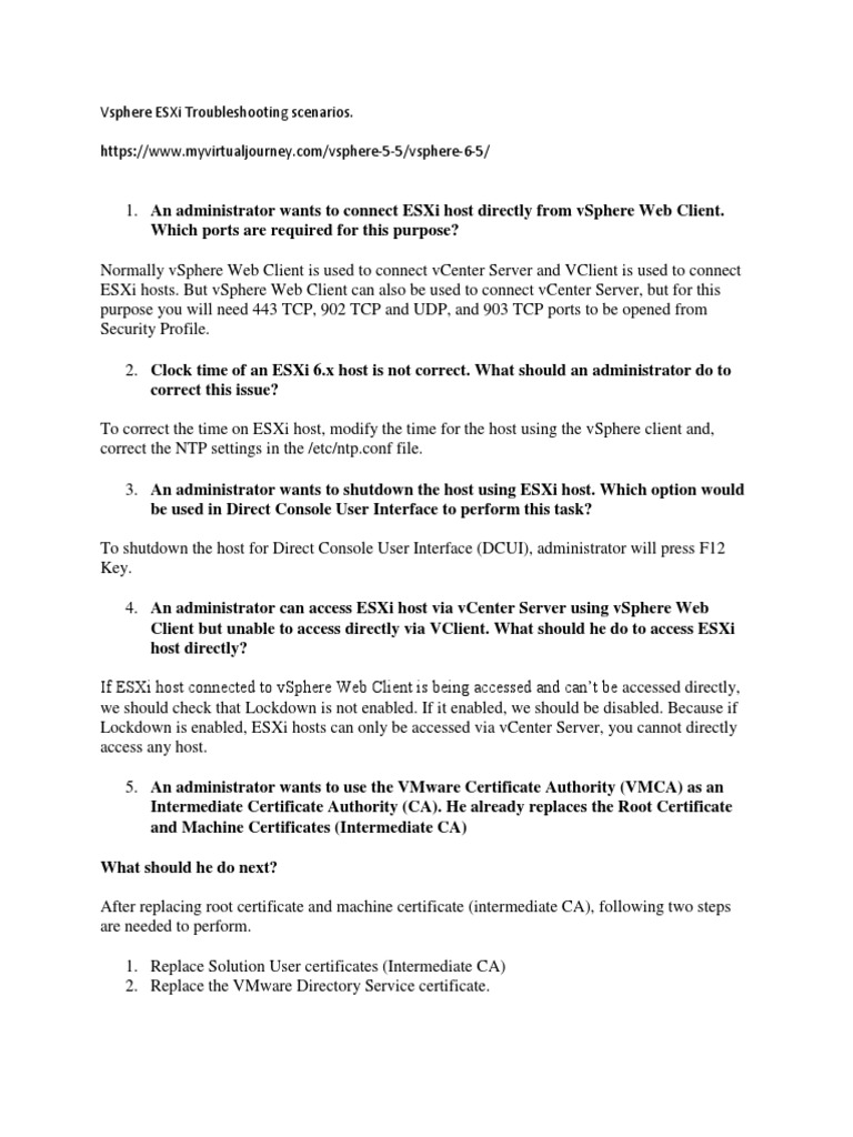 Vmware Vsphere Troubleshooting Scenarios | PDF | Virtual Machine ...