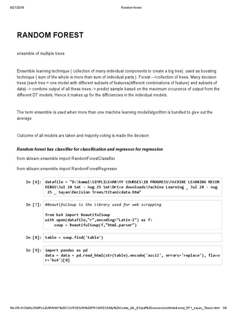 Random Forest: Random Forest Has Classifier For Classification and ...
