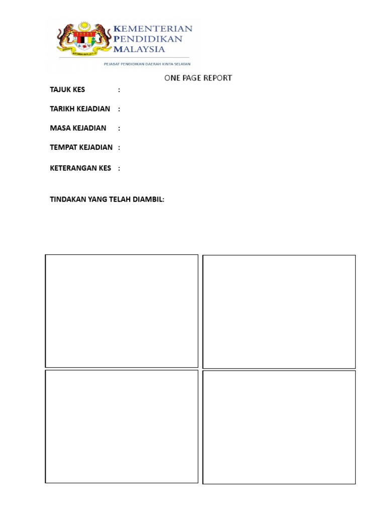 Contoh One Page Report