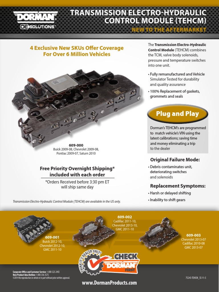 Transmission Electro-Hydraulic Control Module (Tehcm) | PDF | Chevrolet ...