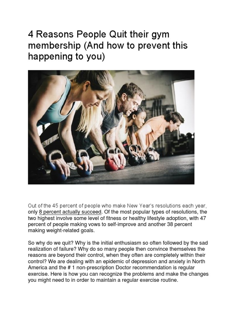 4 Reasons People Quit Their Gym Membership (And How To Prevent This ...