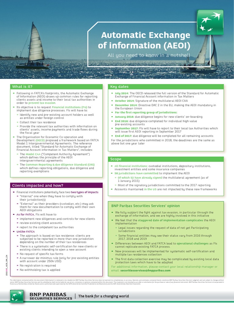 Automatic Exchange of Information (AEOI) : All You Need To Know in A ...