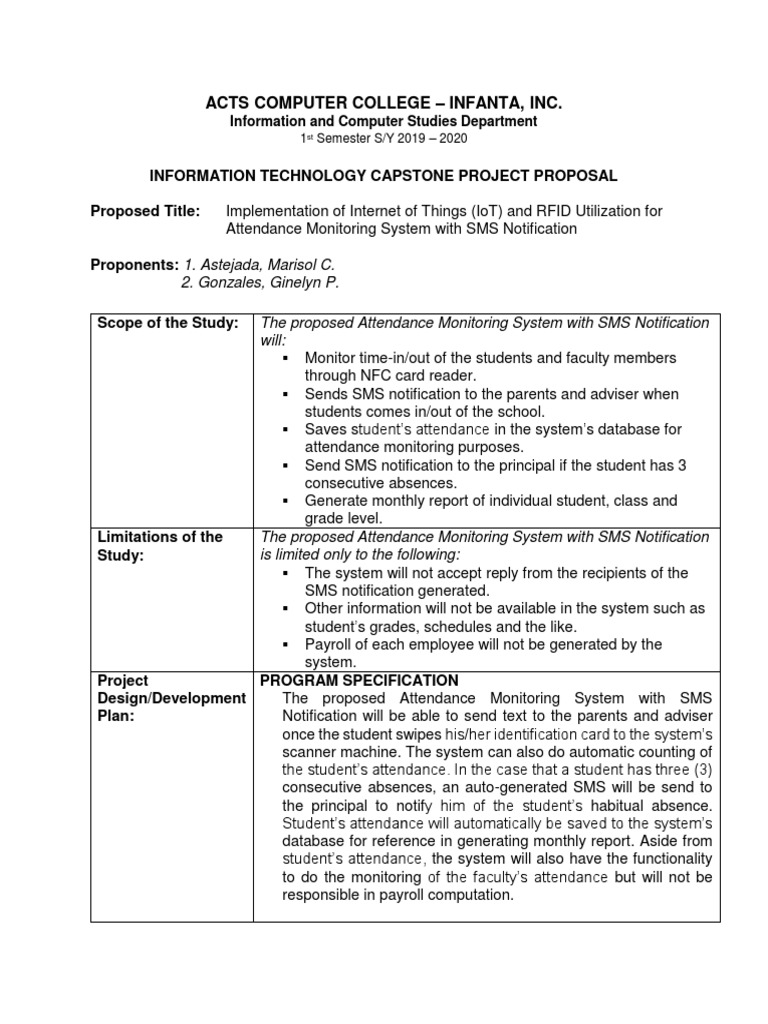 Acts Computer College - Infanta, Inc.: Information Technology Capstone ...