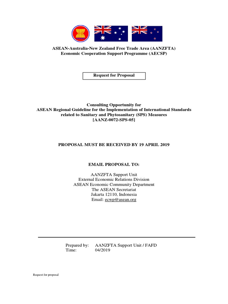 RFP ASEAN Guidelines On SPS Final | PDF | Asean Free Trade Area ...