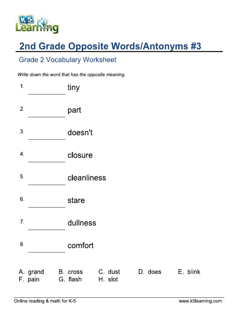2 Grade Vocabulary Worksheets Vocabulary: Interactive Worksheets And