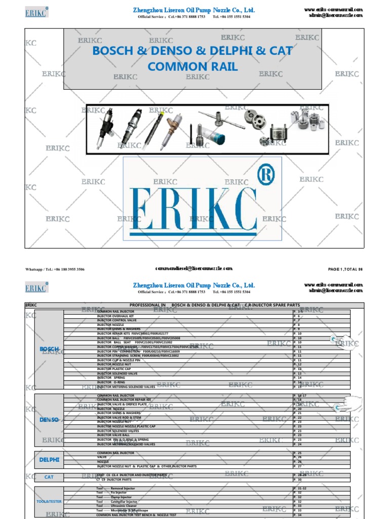 Bosch Common Rail Injector Parts Guide | PDF | Vehicle Technology ...