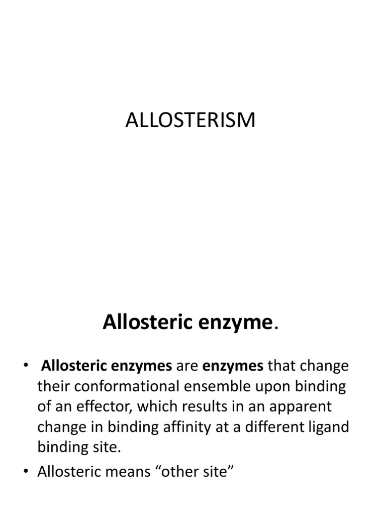 ALLOSTERISM | PDF | Enzyme | Enzyme Kinetics