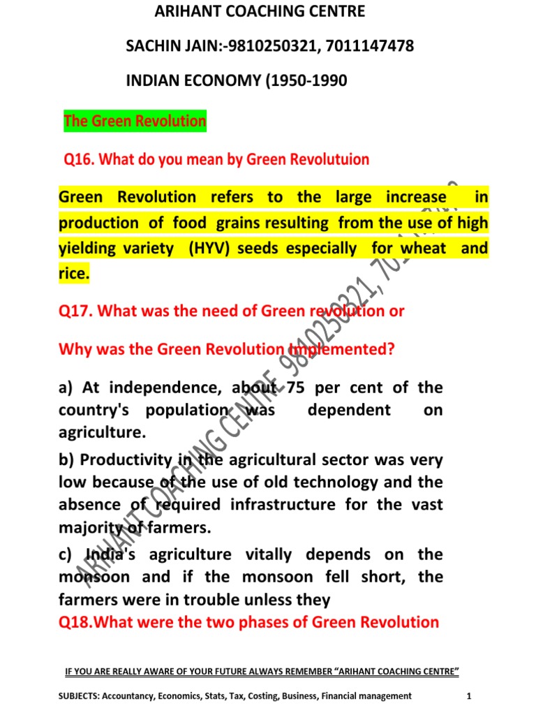The Green Revolution Students | PDF | Green Revolution | Agriculture