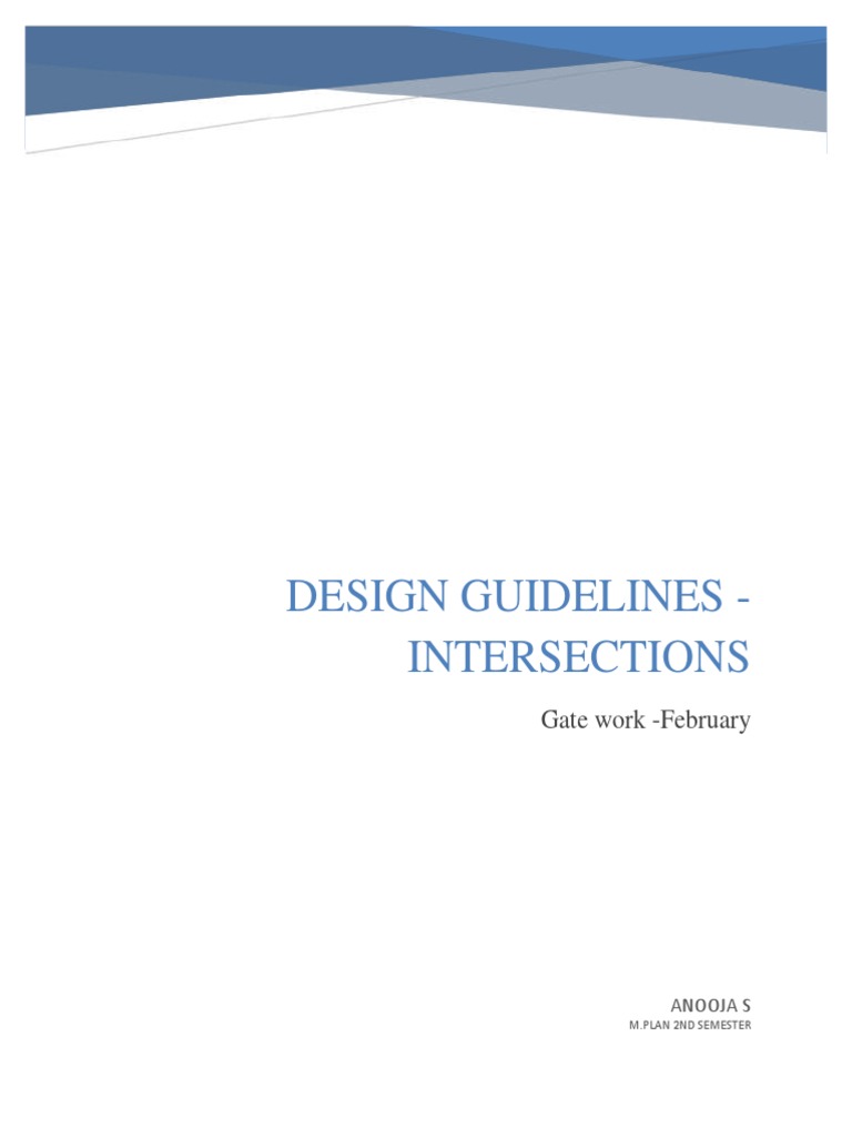 Guidelines for Designing Safe and Efficient Road Intersections | PDF ...
