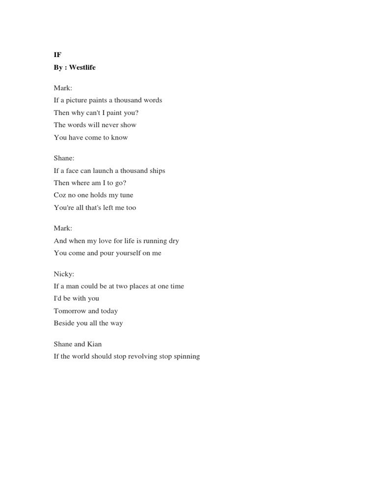 If Lyrics | PDF
