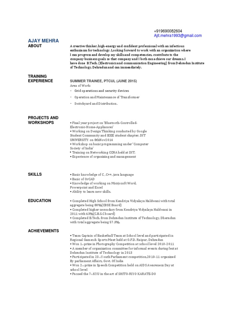 Ajay Resume - For Merge | PDF | Learning