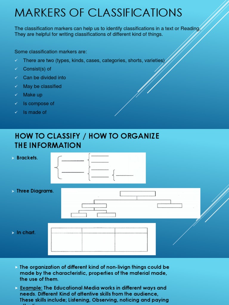Classification Markers Guide | PDF