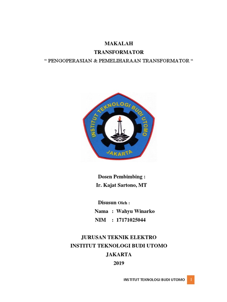 Makalah Pengoperasian Dan Pemeliharaan Transformator | PDF
