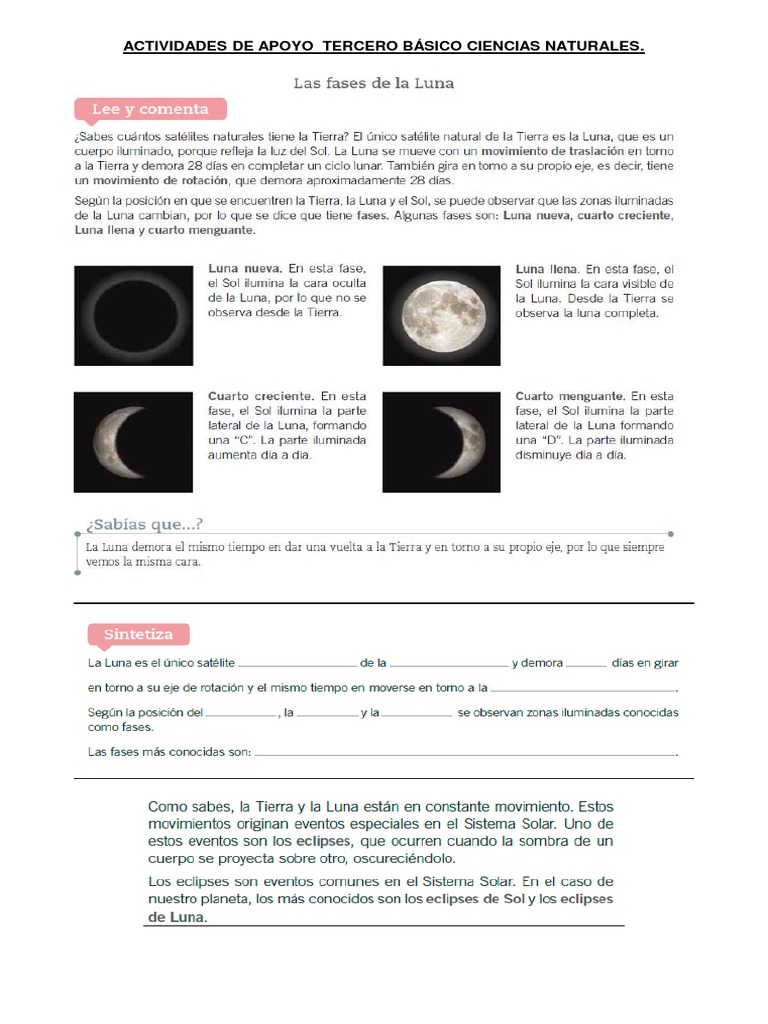 Repaso, Las Fases de La Luna | PDF