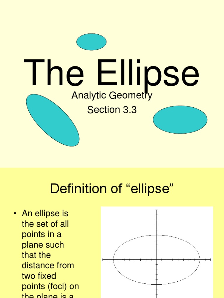 Conic Sections: Ellipse | PDF | Ellipse | Perpendicular