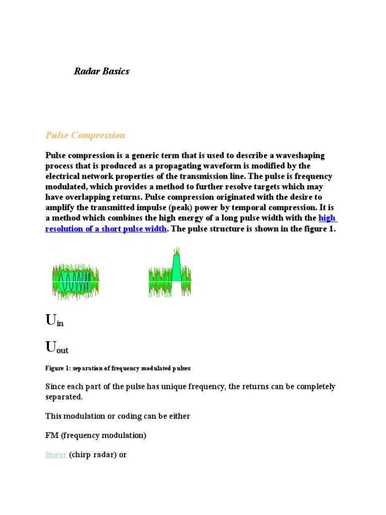 Radar Pulse Compression Guide | PDF | Frequency Modulation | Filter ...