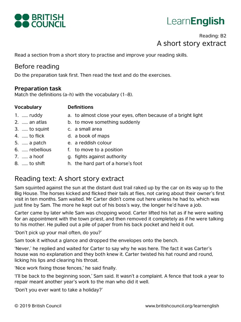 LearnEnglish Reading B2 A Short Story Extract | PDF