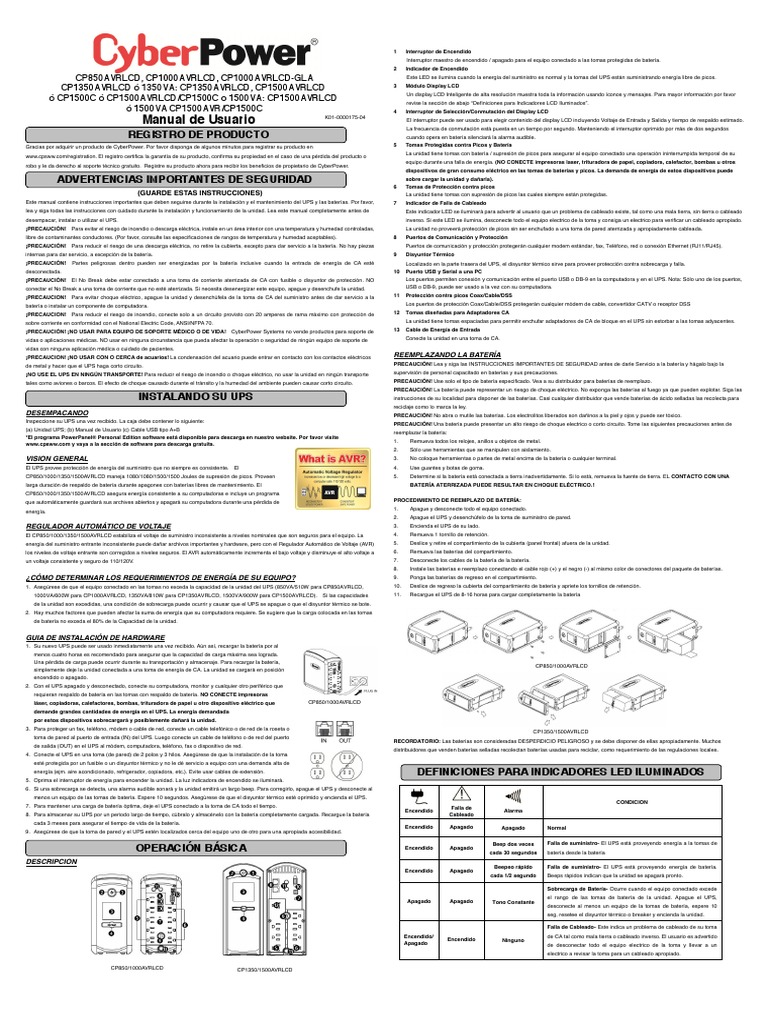 CyberPower K01-0000175-04 UM CP850-1500AVRLCD Es | PDF | USB ...