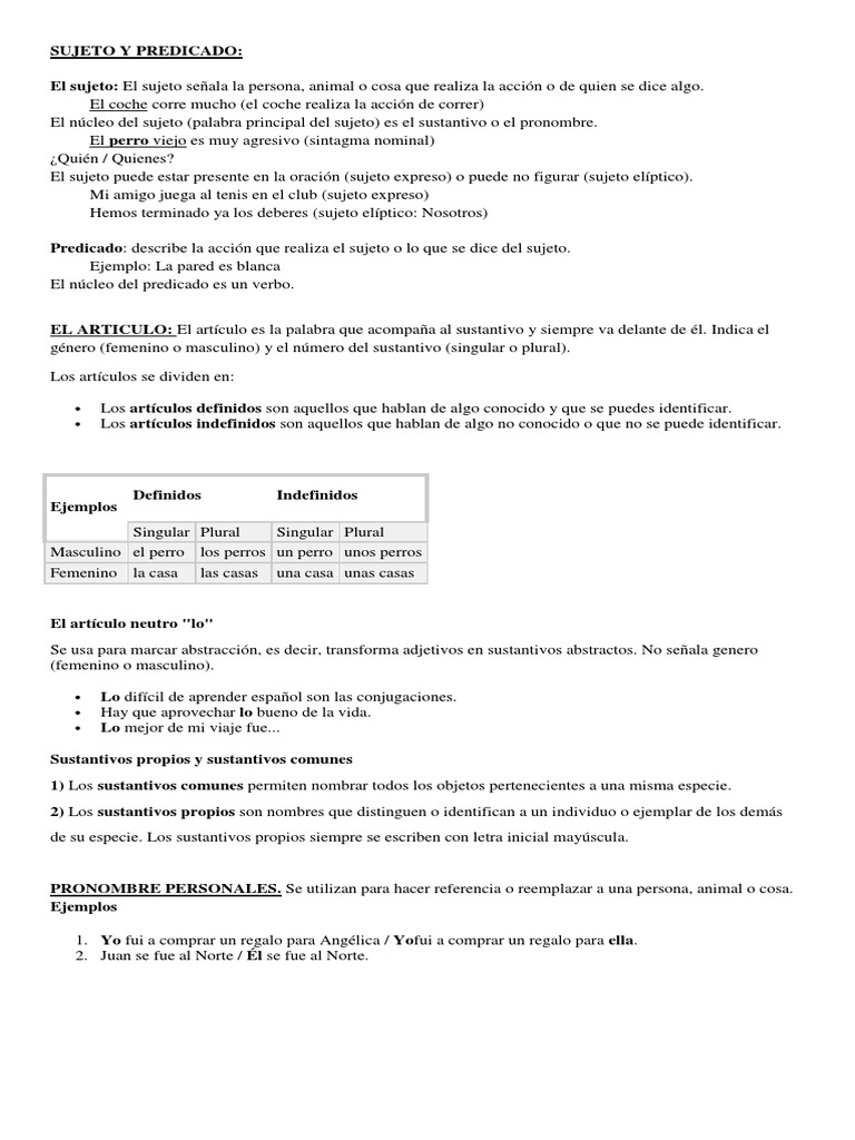 Análisis Morfológico | PDF | Asunto (gramática) | Adjetivo