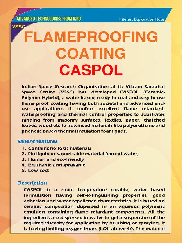 Flameproofing Coating: Caspol | PDF | Foam | Fires