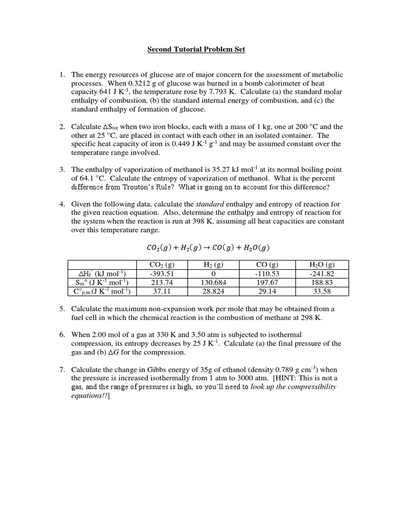 2014 Tutorial Problems Week 2 | PDF