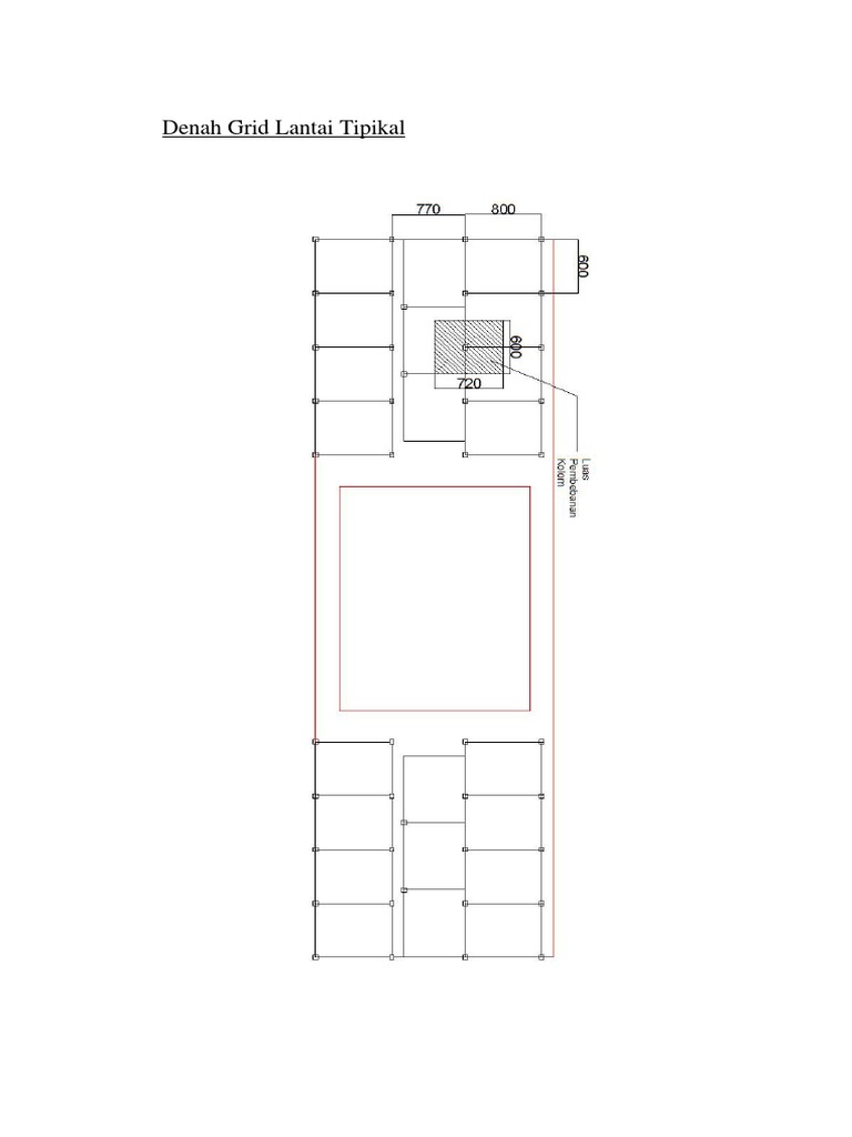 Denah Grid Lantai Tipikal | PDF