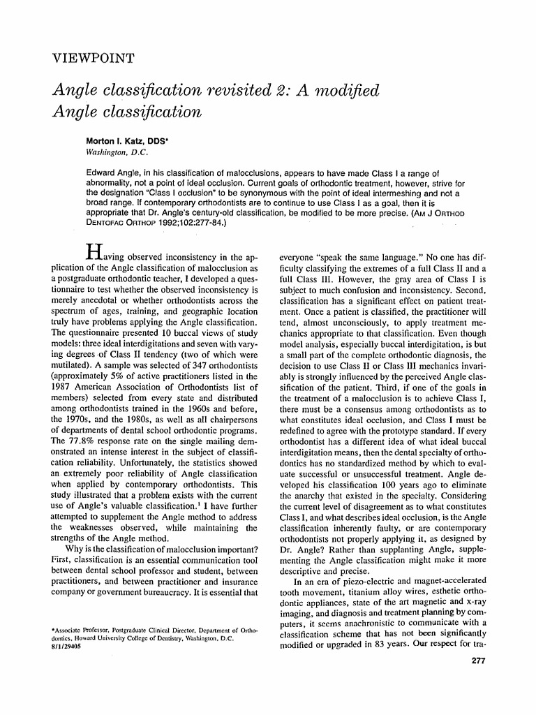 Angle Angle: Classification Revisited 2: A Classification Modified ...