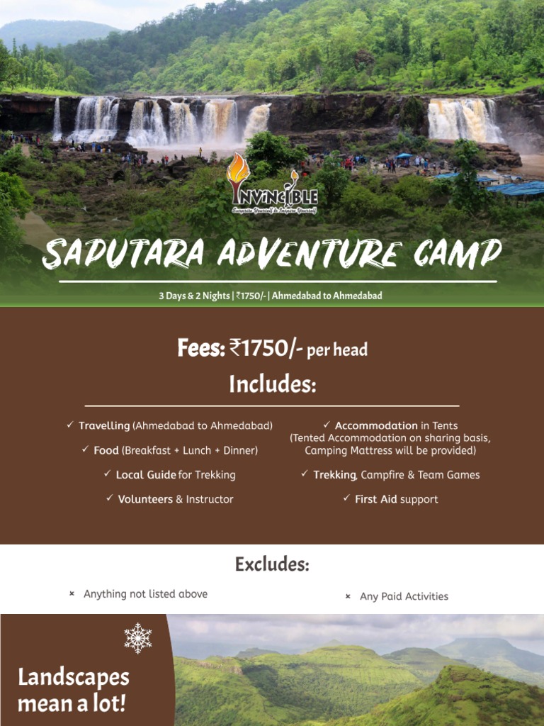 Saputara Adventure Camp The Danges South Gujarat LpdDiAA | PDF
