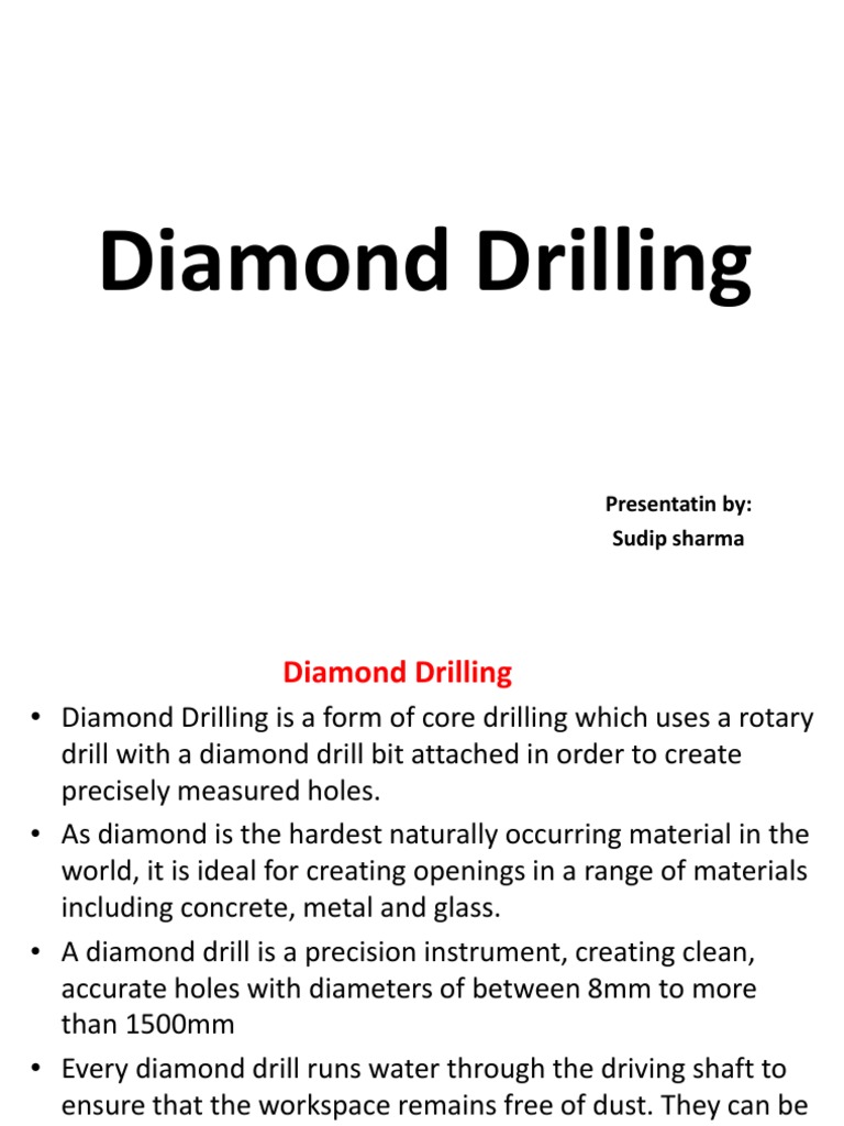 Diamond Drillings and Its Types | PDF | Drilling Rig | Drill