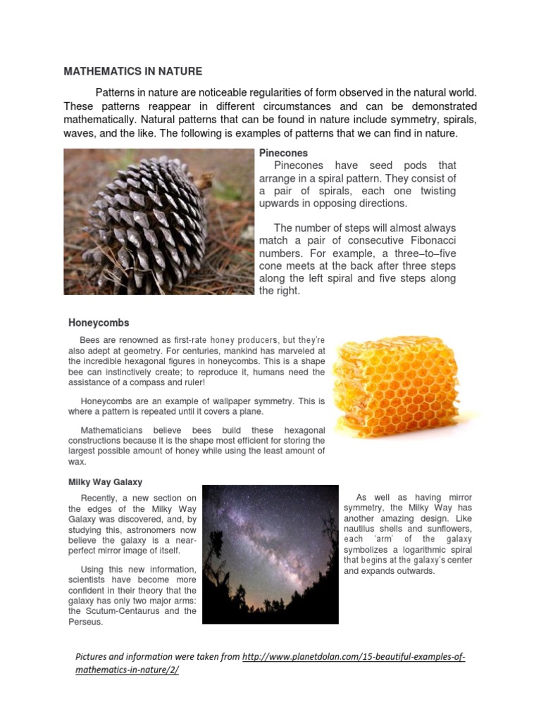 Mathematics in Nature - Copy1 | PDF | Summation | Sequence
