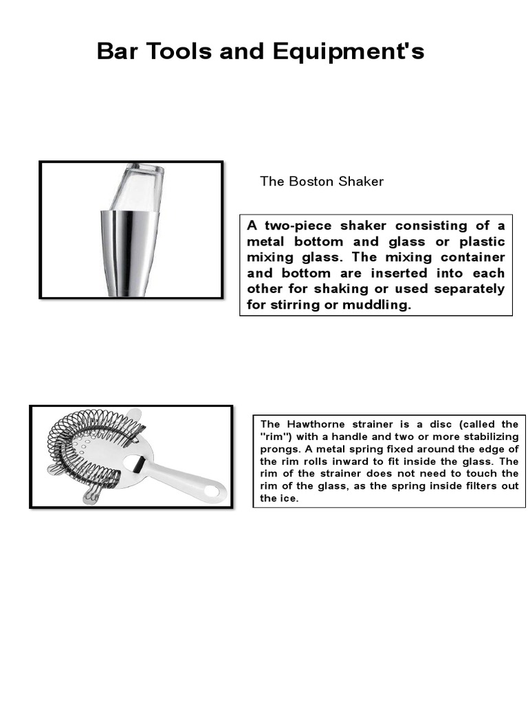 Bar Tools and Equipment | PDF
