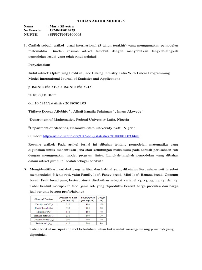 Tugas Akhir Modul 6 Pemodelan Matematika Dan Metode Numerik | PDF
