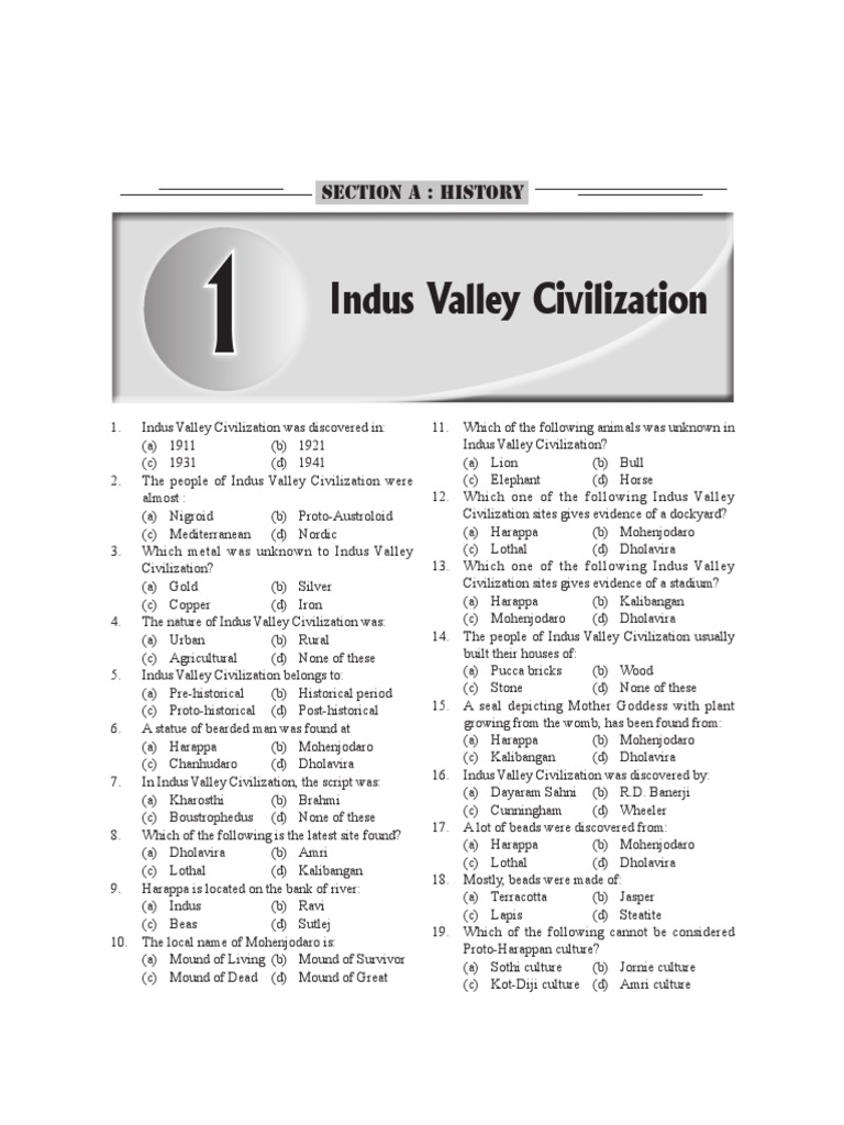 Sindh GK Indus Valley MCQS | PDF | Archaeology