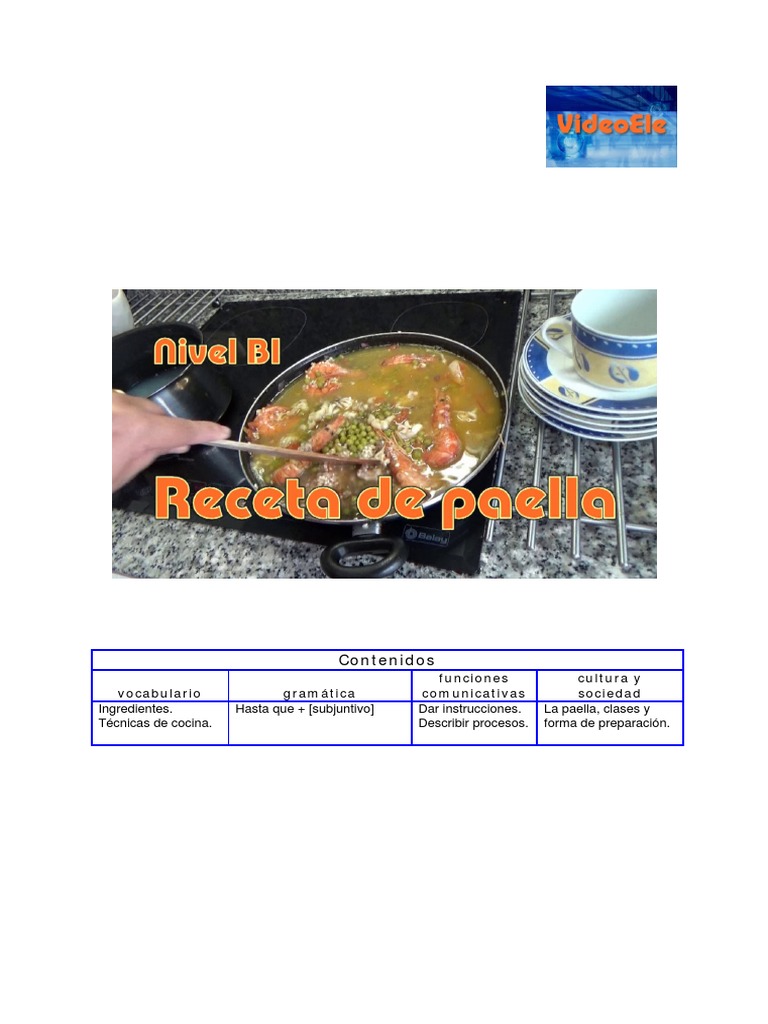 Pasos para cocinar la paella | PDF | Cocina | Alimentos