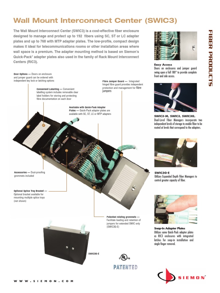 Wall Mount Interconnect Center (SWIC3) : Easy Access | PDF | Equipment ...