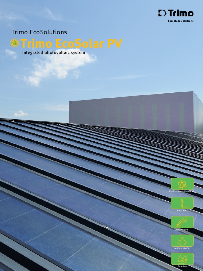 Trimo EcoSolar PV Roof Panels Overview | PDF | Photovoltaics | Solar Power