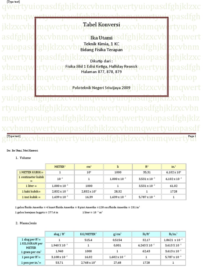 Conversion Table Physics Quantities | PDF | International System Of ...