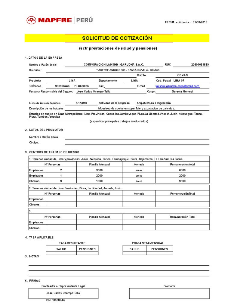SCTR - Mapfre.ago Set | PDF | Compensación laboral | Distribución de ingresos del factor