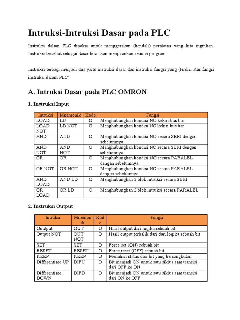 Intruksi Dasar PLC | PDF