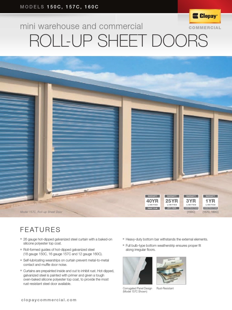 Roll-Up Sheet Doors: Mini Warehouse and Commercial | PDF | Sheet Metal ...