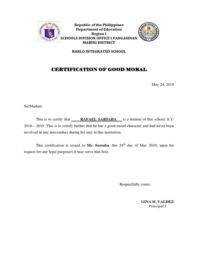 Good Moral | PDF | Students | Academia